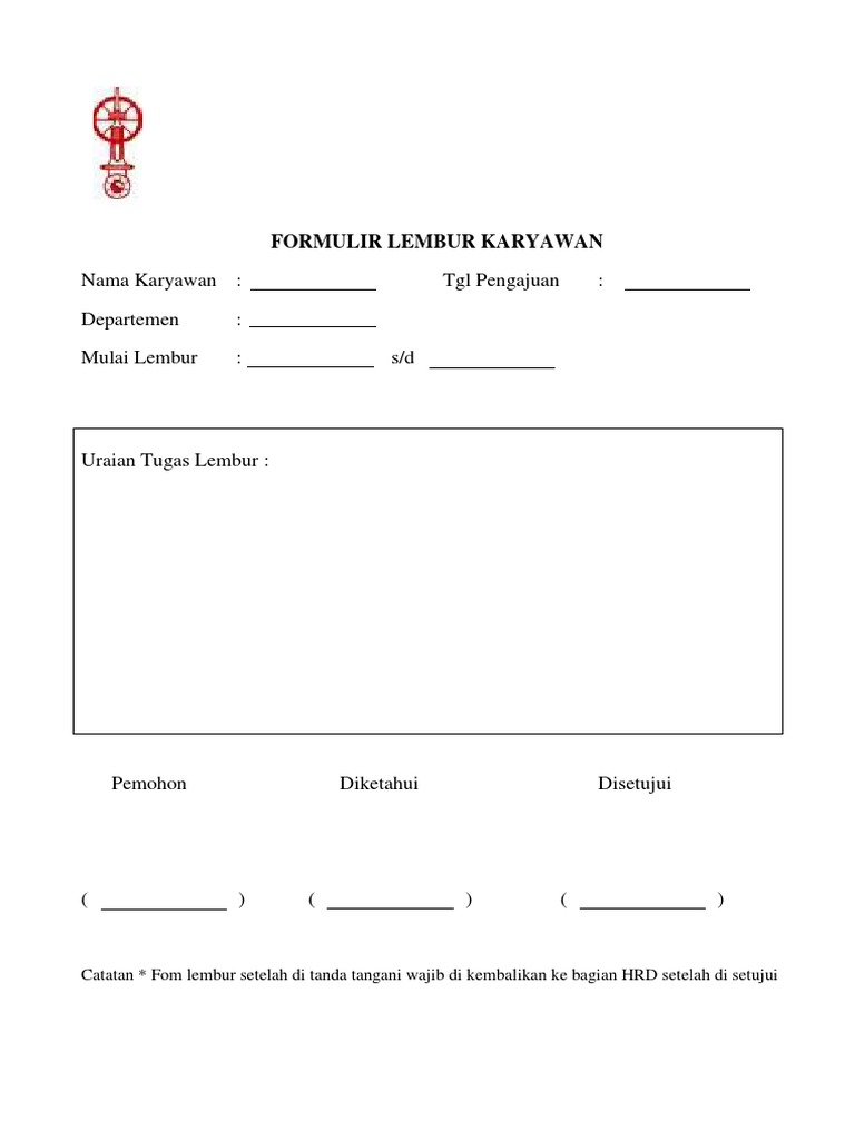 Formulir Lembur Karyawan | PDF