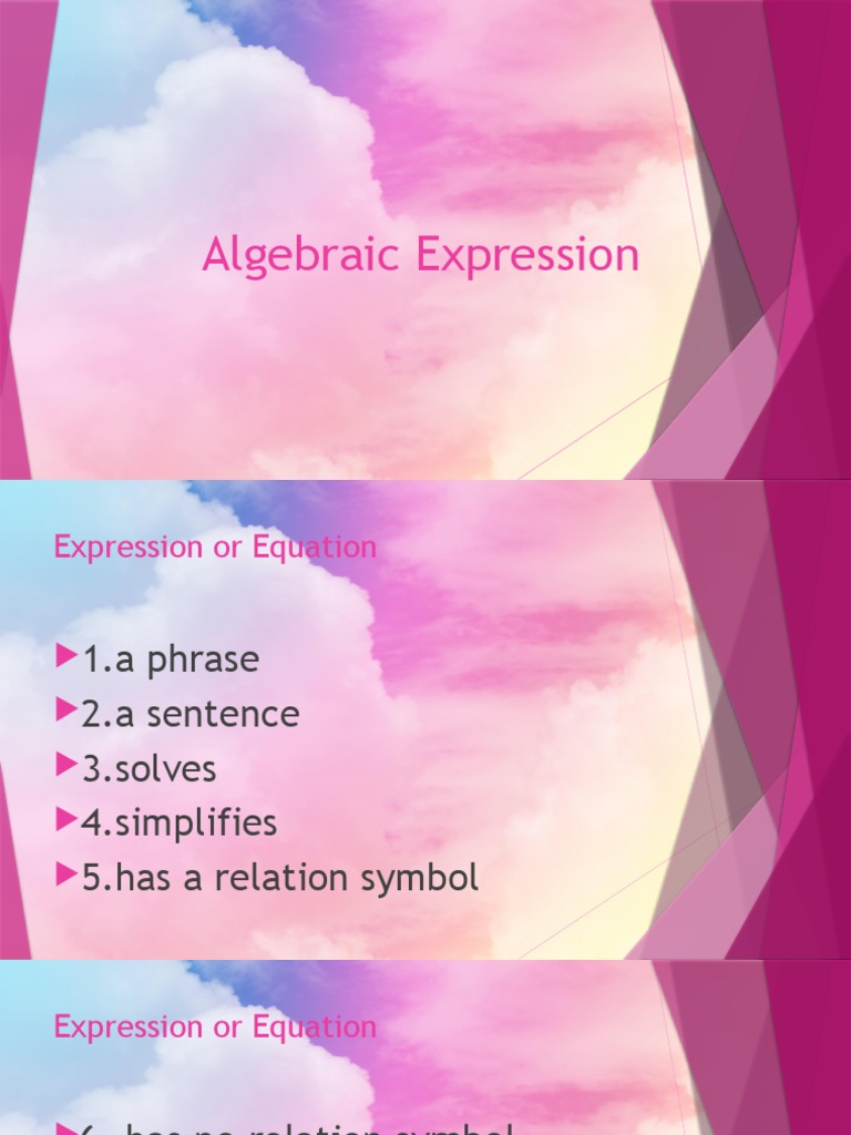 Algebraic Expression | PDF