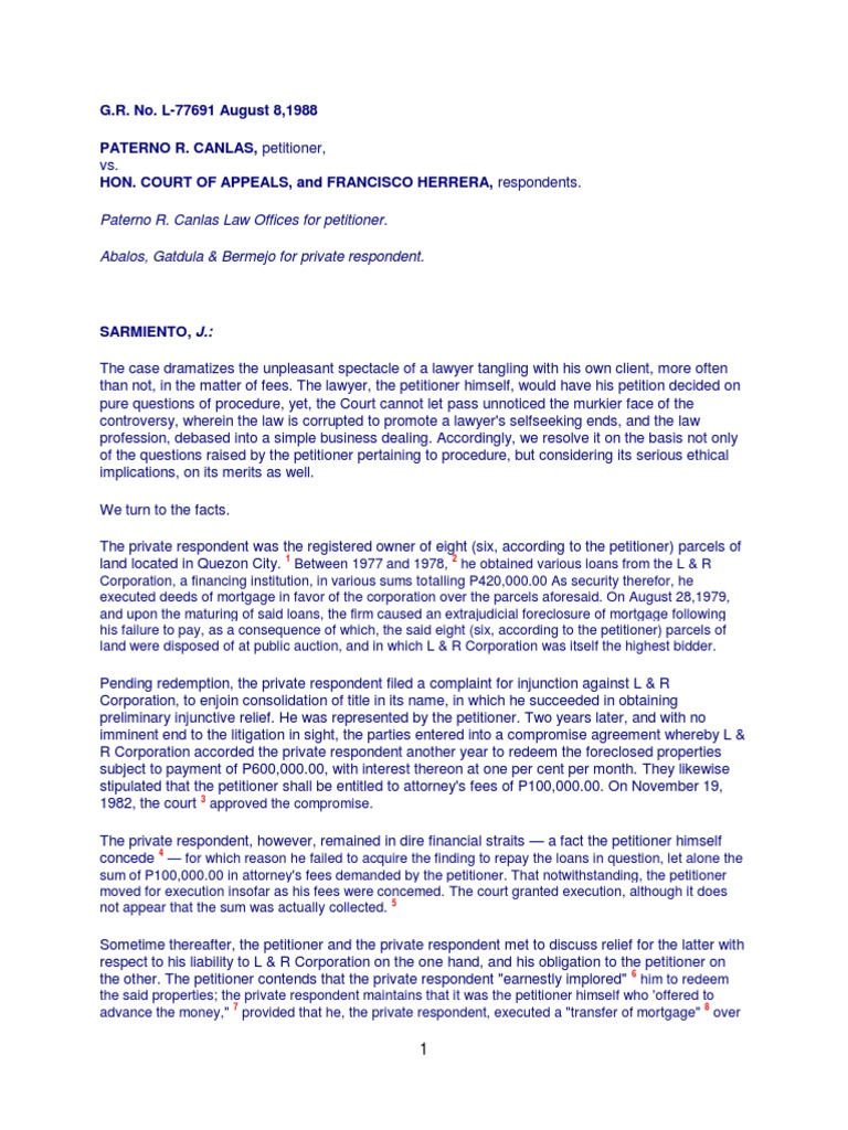 Canlas V CA | PDF | Mortgage Law | Foreclosure