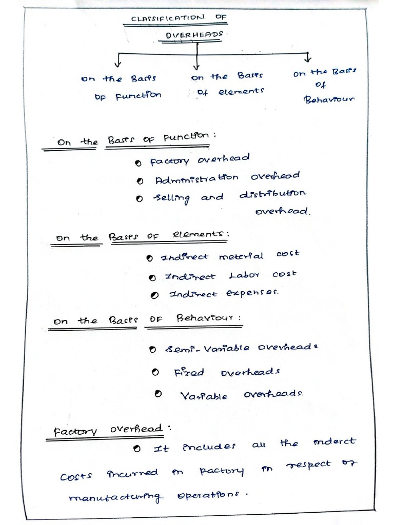Classification of Overheads PDF | PDF