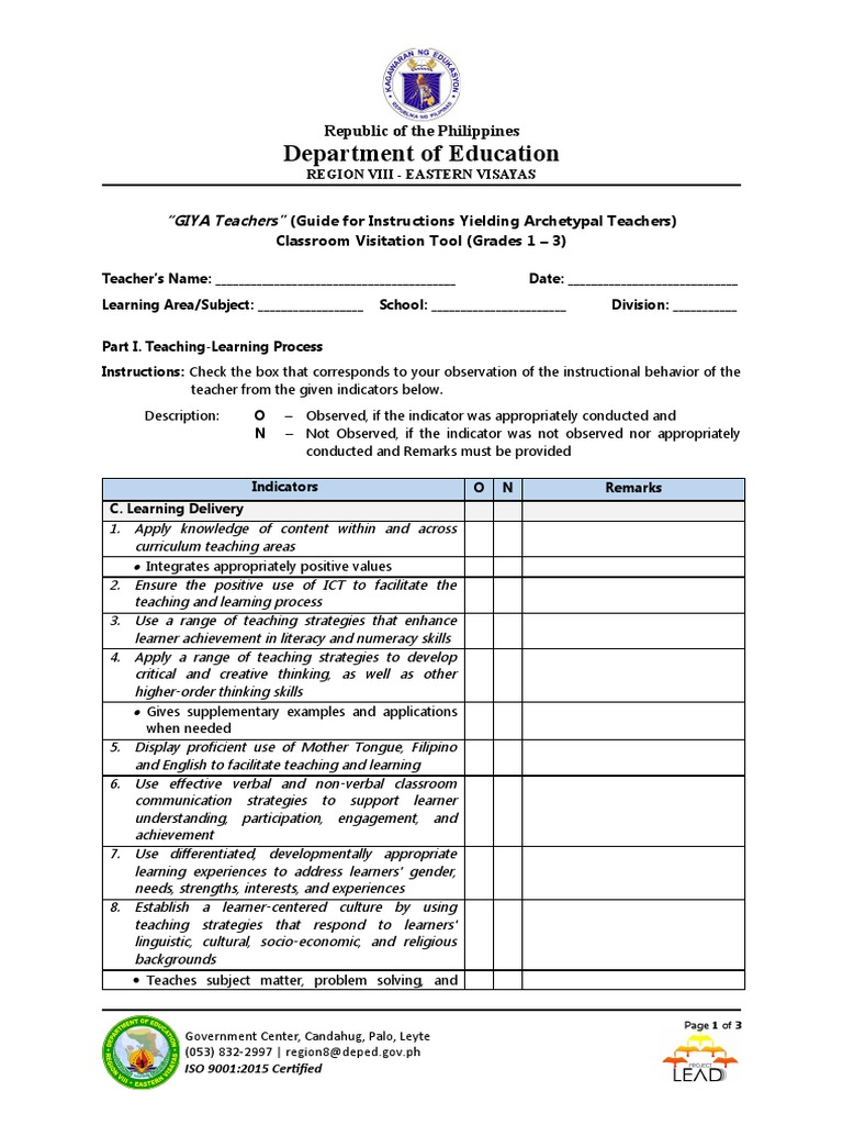 GIYA Teachers G1 3 C | PDF | Learning | Teachers