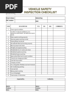 Driver Assessment Checklist | PDF | Vehicles | Landing Gear