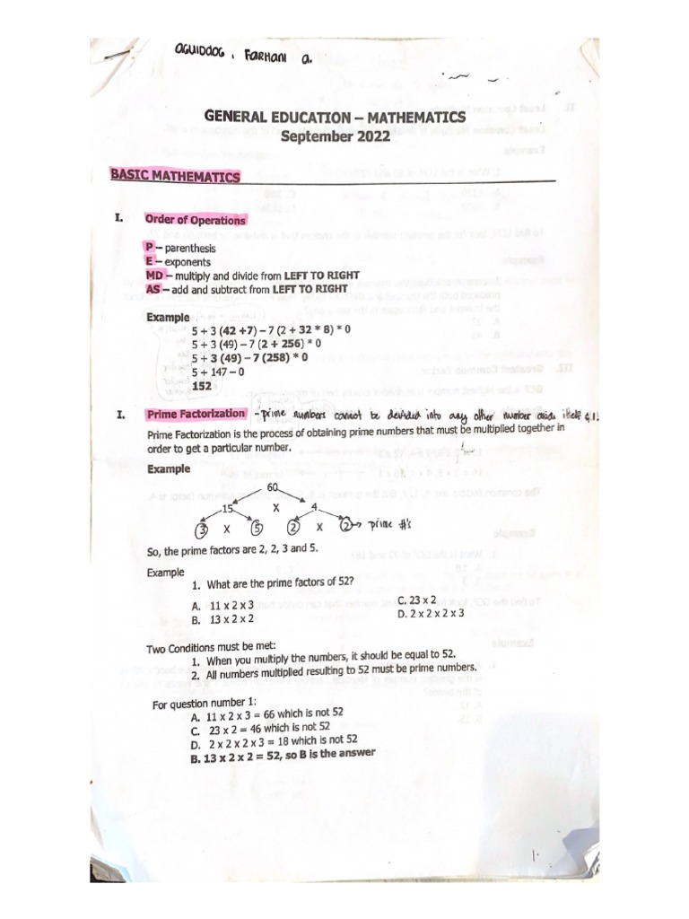General Education Mathematics | PDF