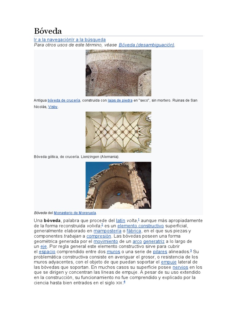 Bóveda | PDF | Bóveda (Arquitectura) | Construyendo tecnología
