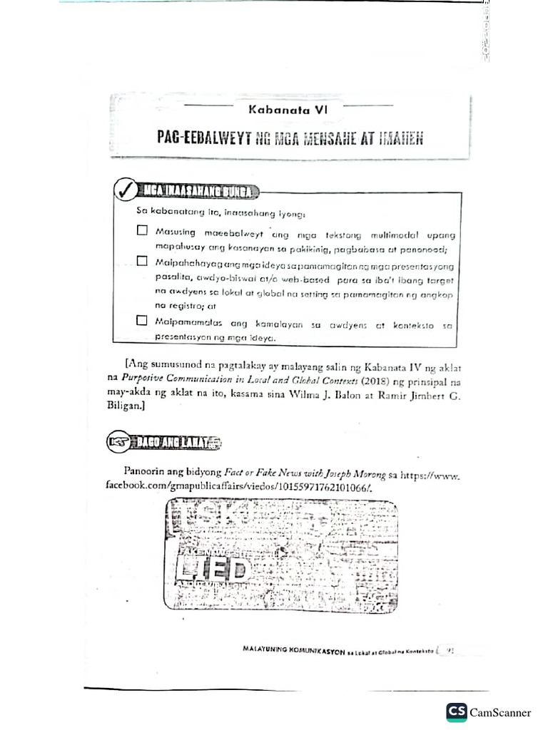 Kabanata 6 - Pag-Eebalweyt NG Mga Mensahe at Imahen | PDF