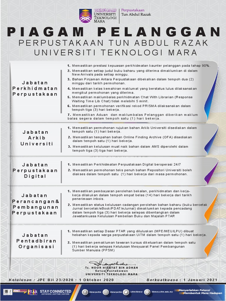 Piagam Pelanggan PTAR 2021 v4 PDF | PDF