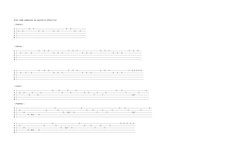 Eres Todo Poderoso en Guitarra Eléctrica Danilo Montero | PDF