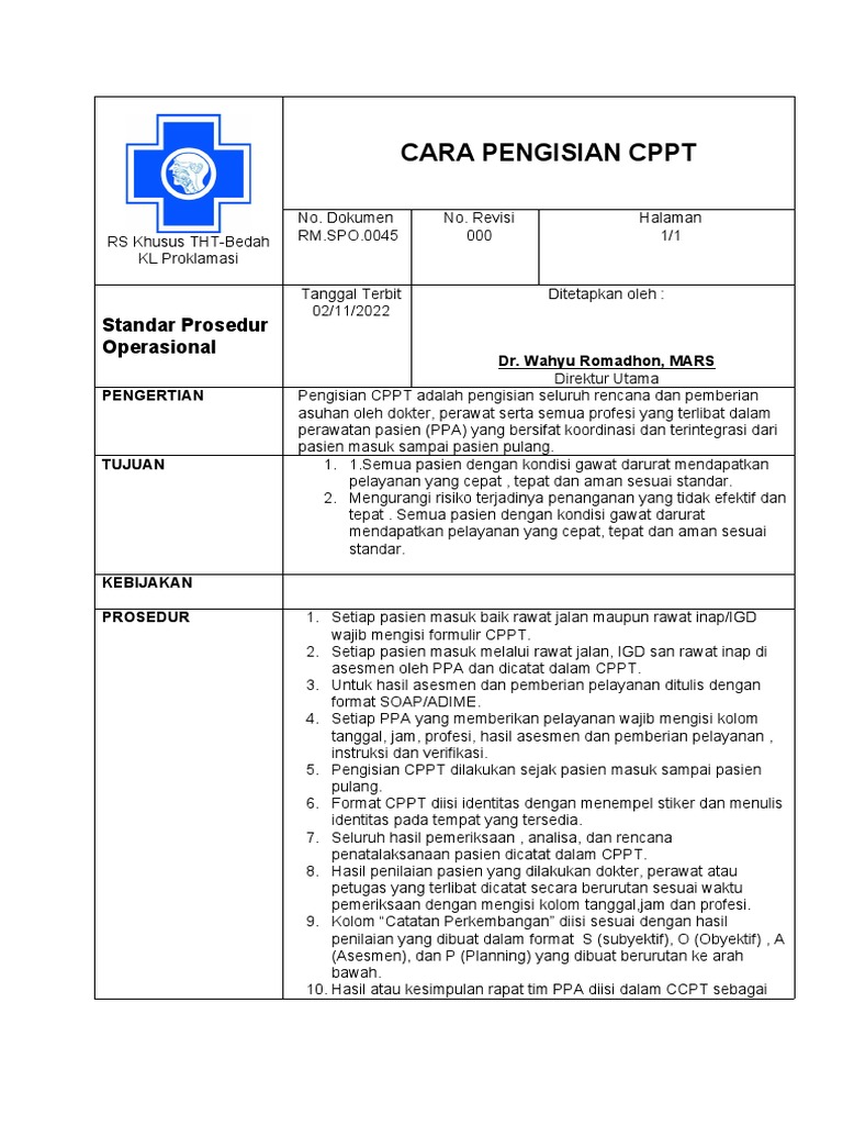 Spo Pengisian CPPT | PDF