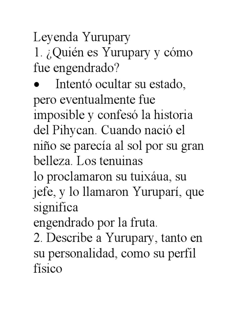 Leyenda de Yurupary: Orígenes y Personajes | PDF | Ciencias sociales