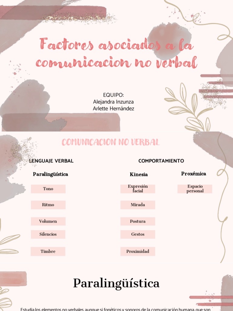 Factores de La Comunicacion No Verbal | PDF | Comunicación no verbal | Comunicación