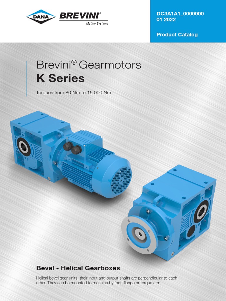 Brevini Gearmotors K Series - 2022 | PDF | Electric Motor | Torque