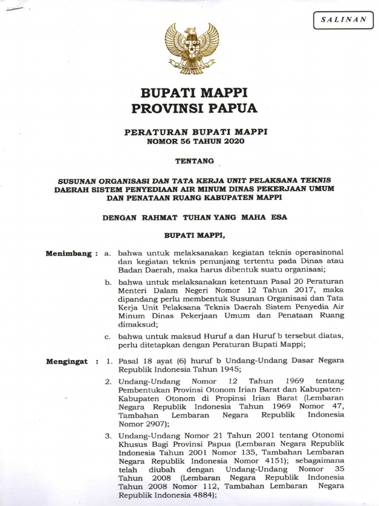 Perbub-Uptd Mappi | PDF