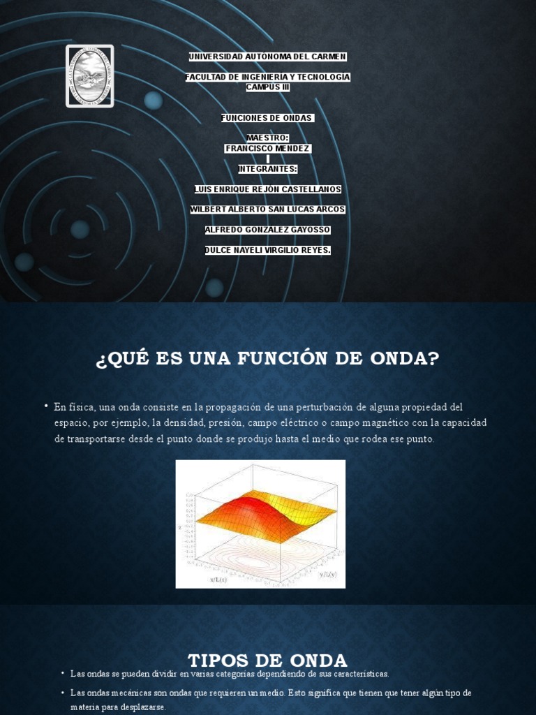 Exposicion Funcion de Onda | PDF | Función de onda | Olas