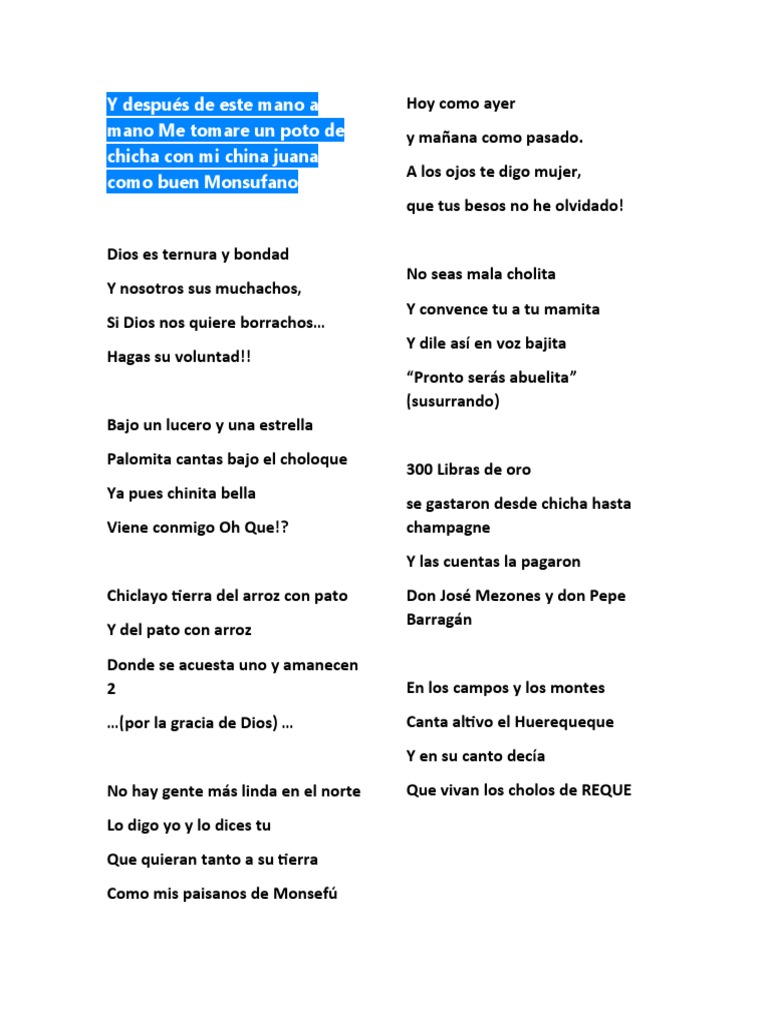 Dichos y refranes norteños peruanos | PDF