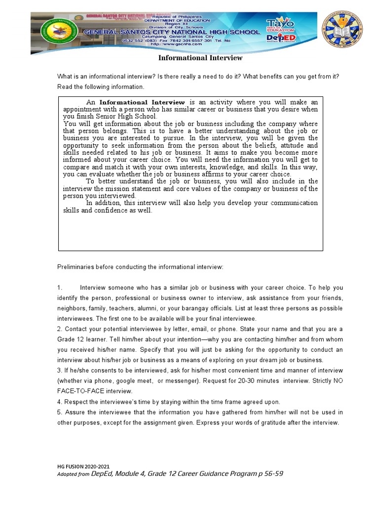 Informational Interview | PDF | Interview | Learning