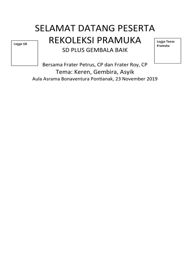 Spanduk REKOLEKSI PRAMUKA | PDF