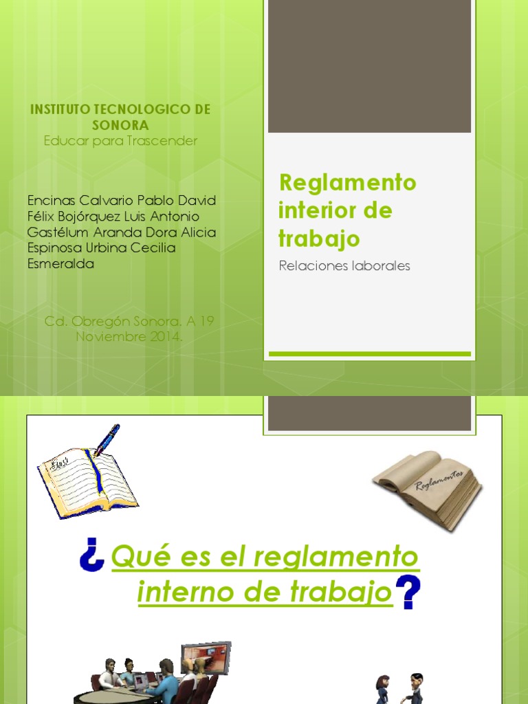 Reglamento Interno de La Empresa | PDF | Regulación | Gobierno