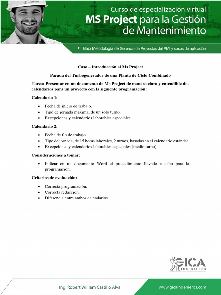 Tarea - Caso - Introducción Al Ms. Project | PDF
