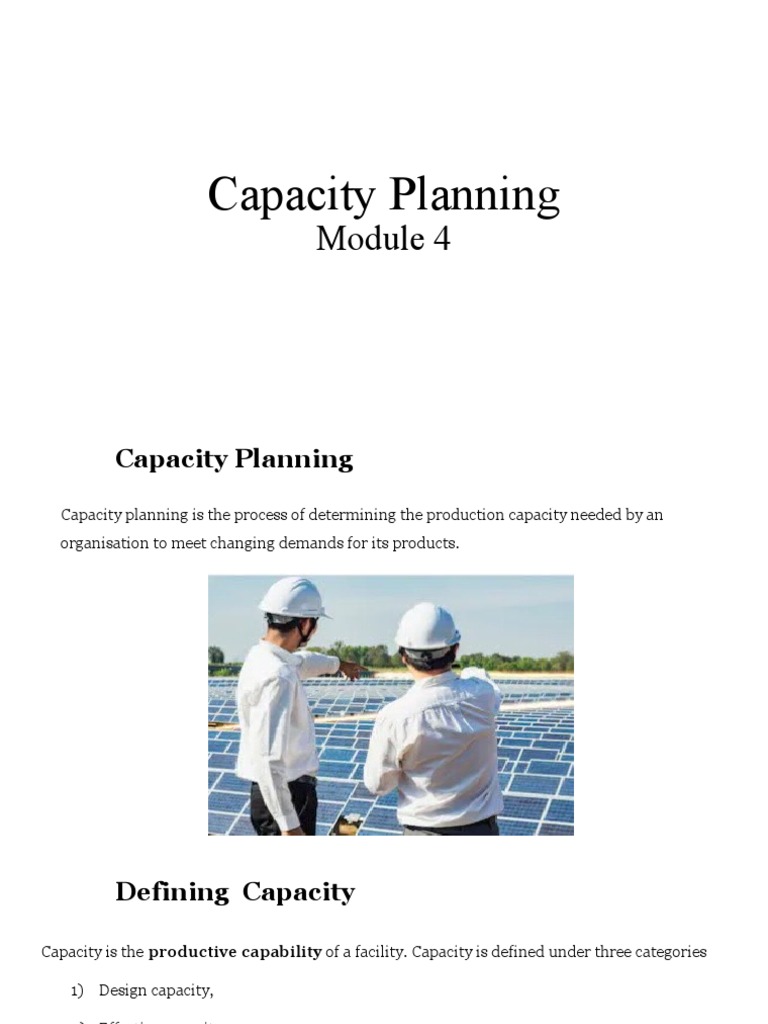 Module 4 - Capacity Planning | PDF | Supply Chain | Demand