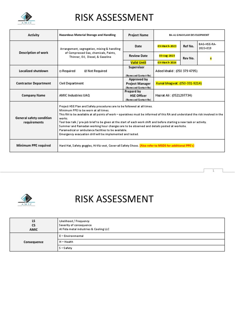 Coshh Risk Assessemnt PDF | PDF | Fires | Risk