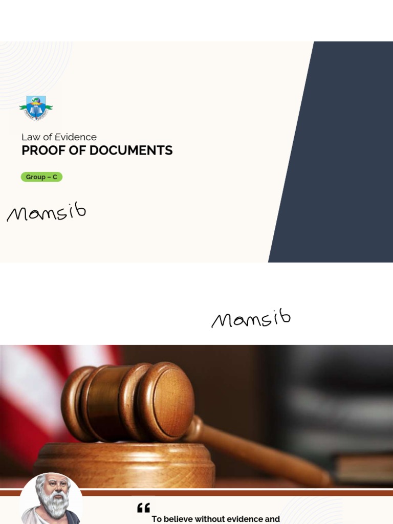 Proof OF DOCUMENT With Digital Evidence - Evidence Act 1872 - Mansib ...