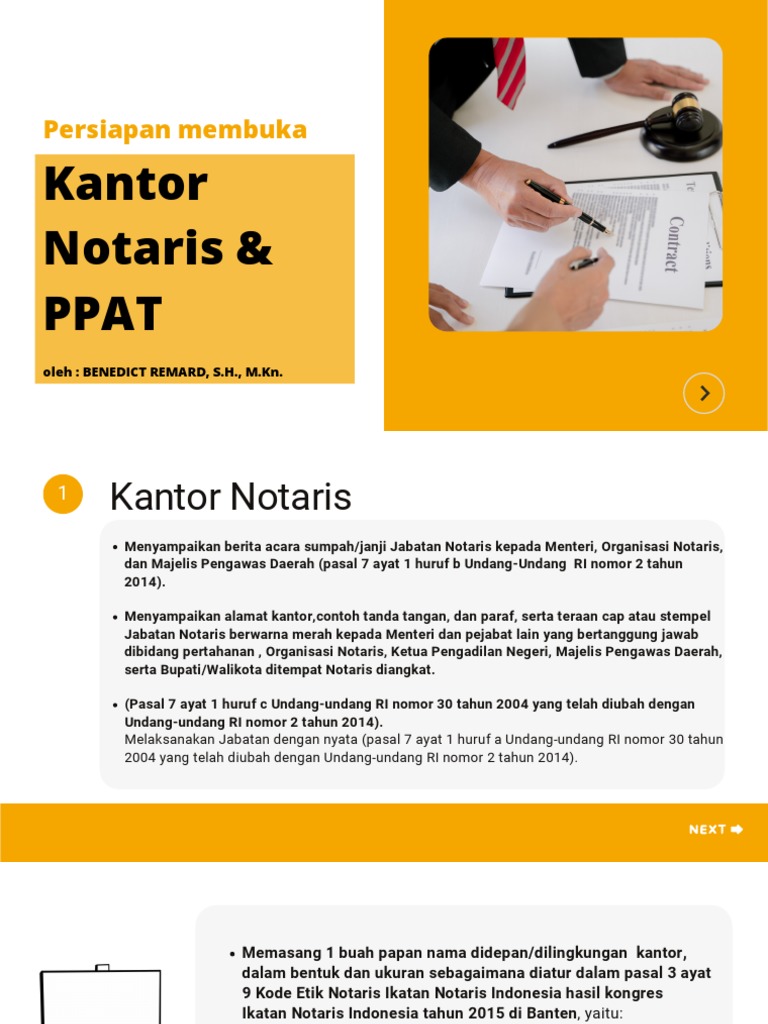 Slide Materi Persiapan Membuka Kantor Notaris & Ppat | PDF