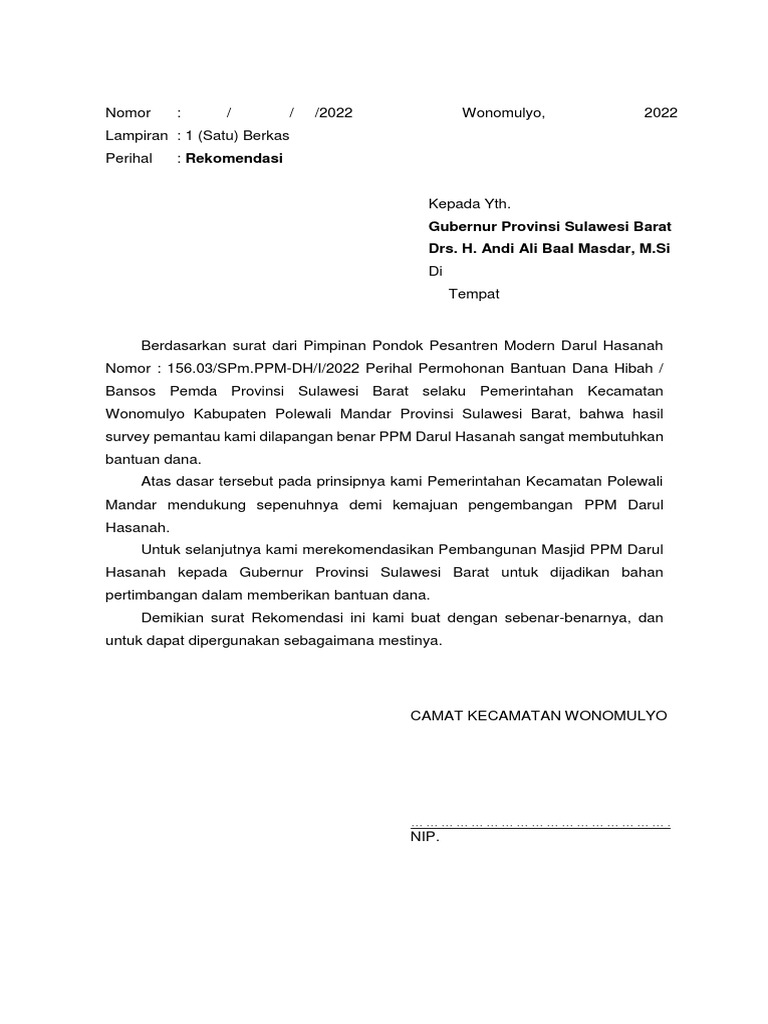 Rekomendasi Camat | PDF