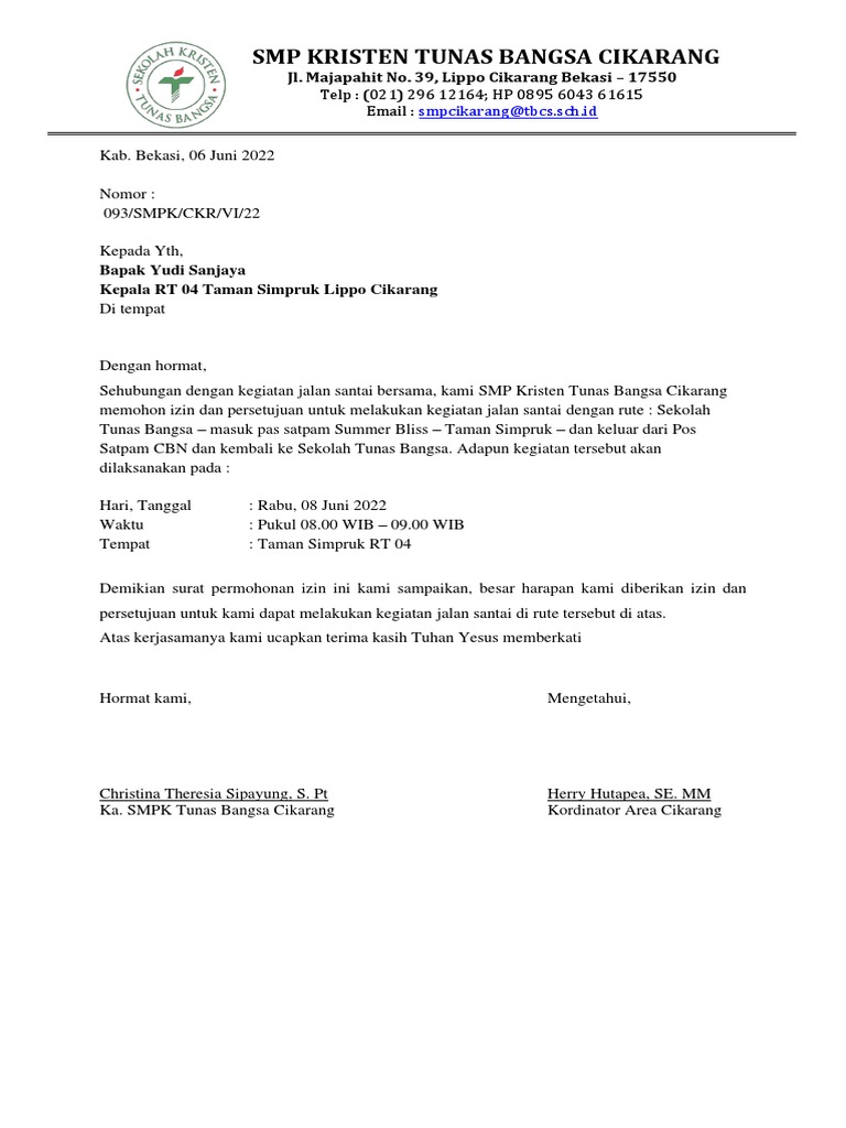 Surat Izin Jalan Santai | PDF