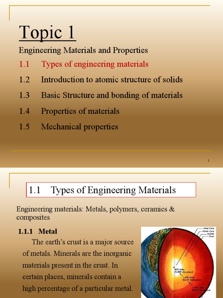 Topic 1 Engineering Materials & Properties v1.1 PDF | PDF | Deformation ...