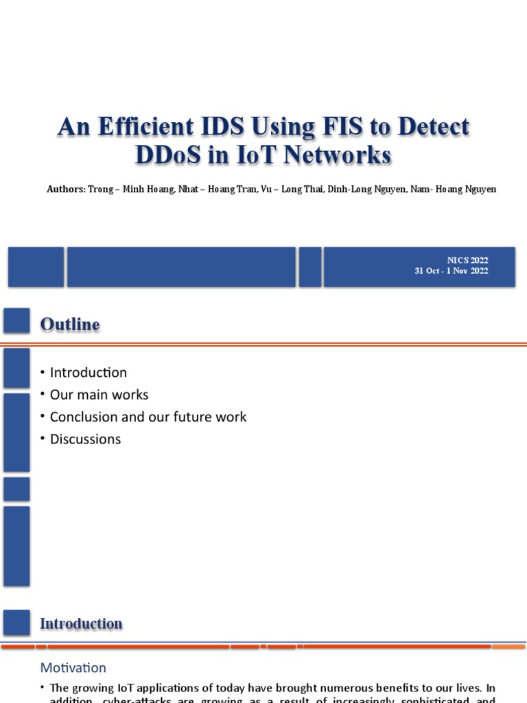 An Efficient IDS Using FIS To Detect DDoS in IoT Networks - Slide - Nics | PDF | Internet Of ...