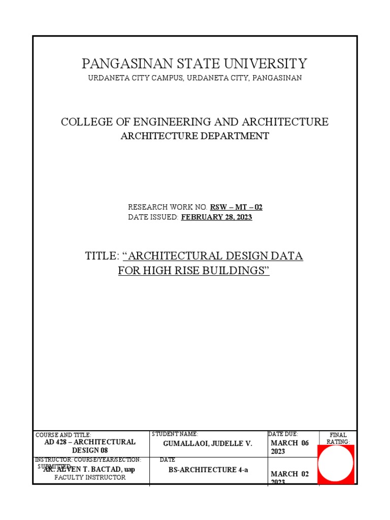 Ad428 Gumallaoi Judelle v. RSW MT No.2 4a | PDF | Elevator | Building