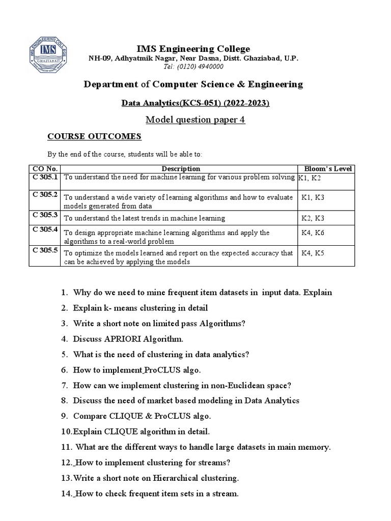 Question Bank Unit 4 | PDF