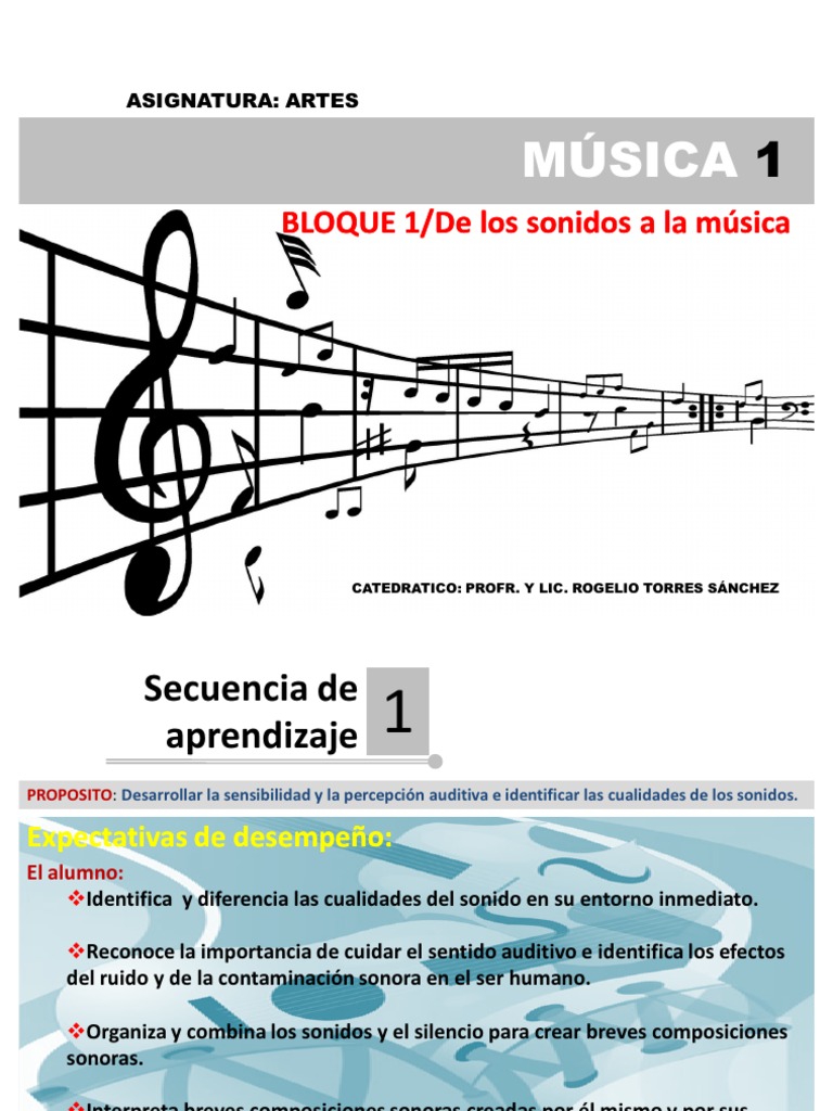 Tema 1 - Bloque I - 1eros. de Los Sonidos A La Música | PDF