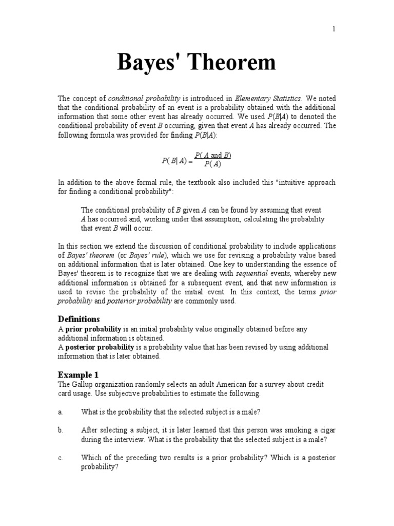 Bayes Theorem | PDF | Probability | Plea