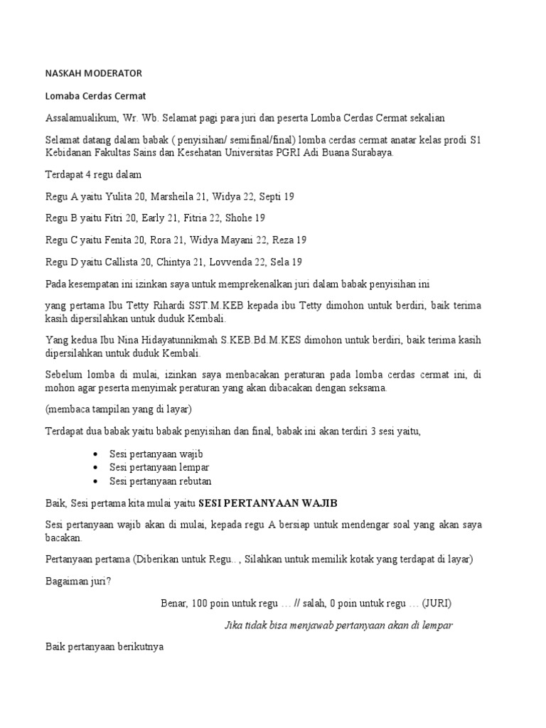 Naskah Moderator CC | PDF