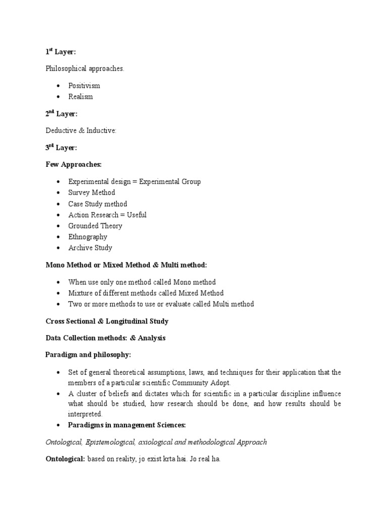 1st Layer | PDF | Methodology | Epistemology