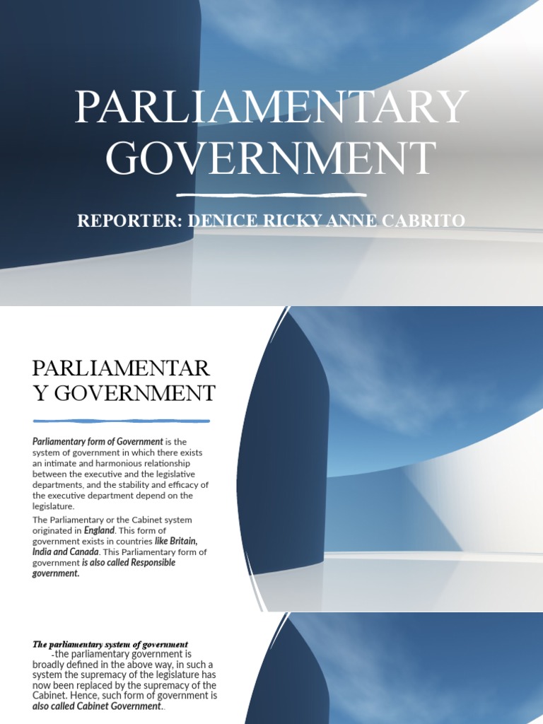Parliamentary Government | PDF | Heads Of State | Parliamentary System