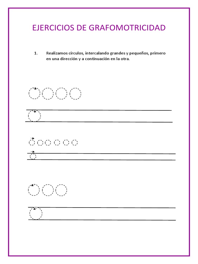 Ejercicios de Grafomotricidad para Niños | PDF