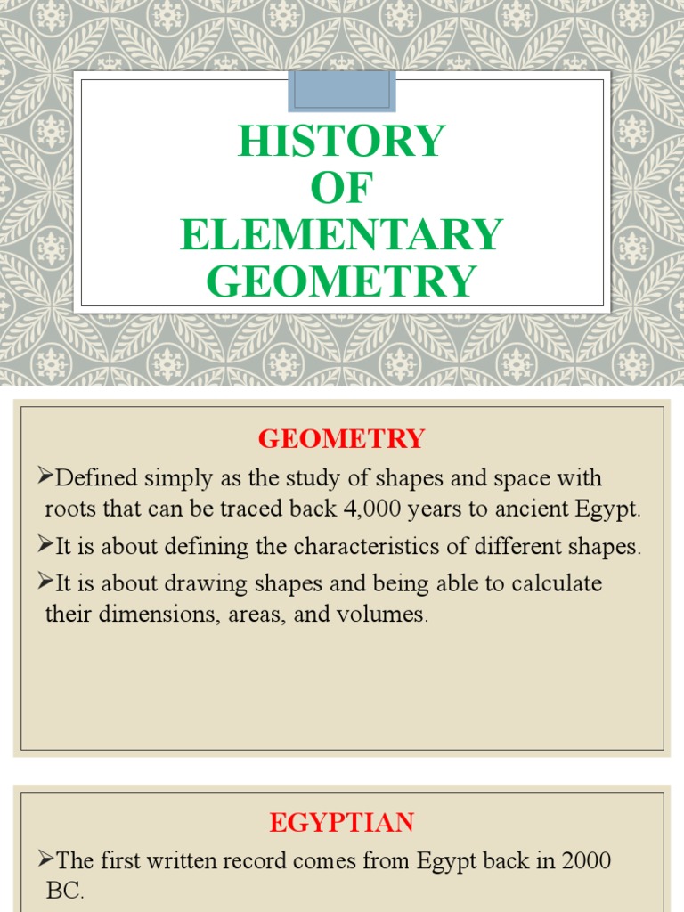 History of Elementary Geometry | PDF | Geometry | Triangle