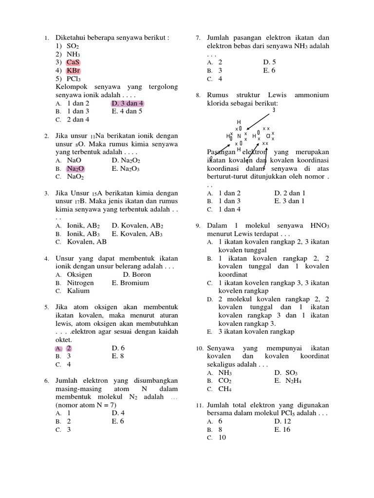 Latihan Soal Ikatan Kimia.pdf | PDF
