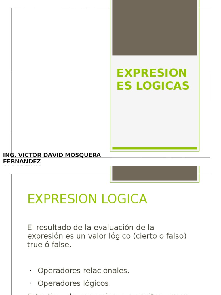 Expresiones Logicas | PDF | Expresiones lógicas | Formalismo (deductivo)