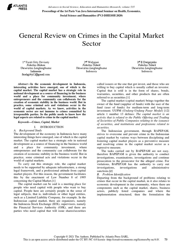 General Review On Crimes in The Capital Market Sec | PDF | Insider ...