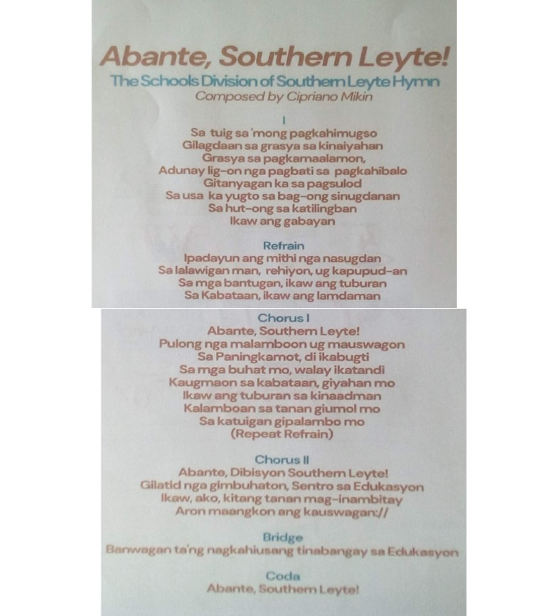 Deped Southern Leyte Hymn | PDF