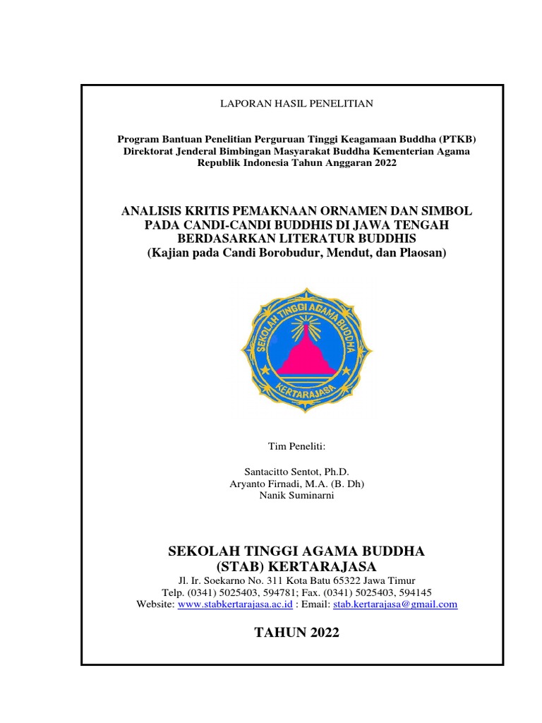 Analisis Kritis Pemaknaan Ornamen Dan Simbol Pada Candi-Candi Buddhis Di Jawa Tengah Berdasarkan ...