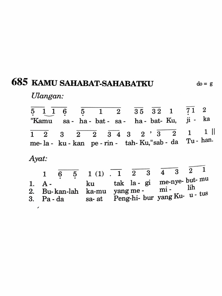 Kamu Sahabat SahabatKu - PS 685 | PDF
