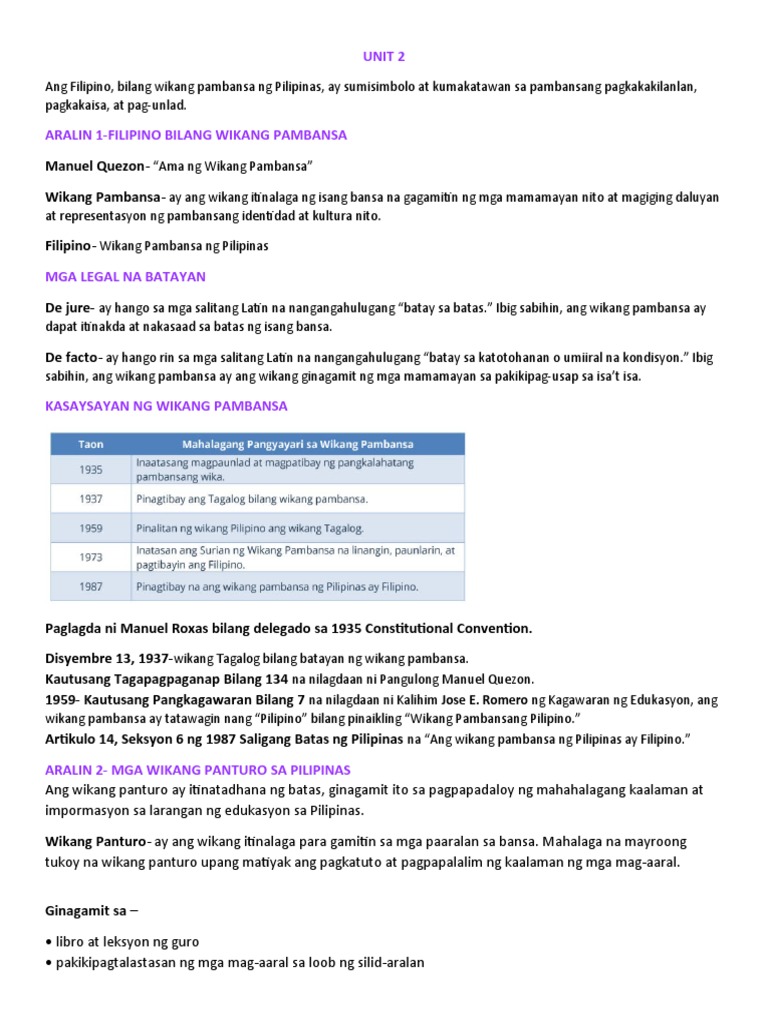 UNIT 2 FILIPINO Complete | PDF