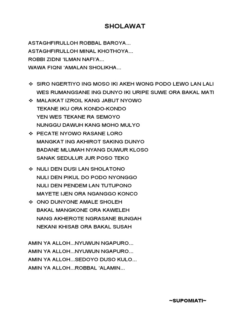 SHOLAWAT | PDF