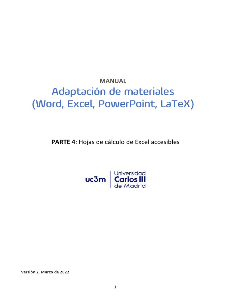 MANUAL - Parte 4 EXCEL MAC - MATERIALES EDUCATIVOS ACCESIBLES - Uc3m v2 | Descargar gratis PDF ...