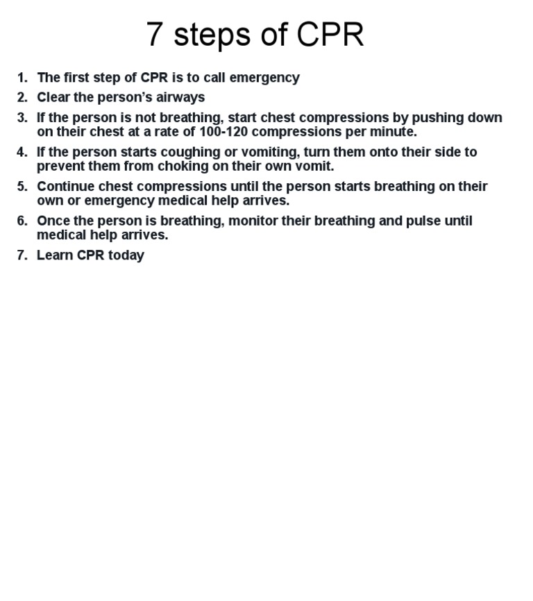 7 Steps of CPR | PDF
