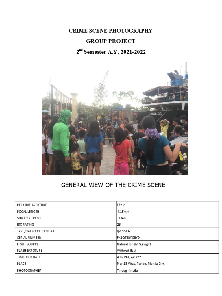 Crime Scene Photography at Pier 18 | PDF | Shutter Speed | Camera